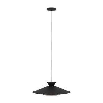 Eglo H&auml;ngelampe Grizedale, 1-flammige Pendelleuchte &uuml;ber Esstisch, Esszimmerlampe im Japandi-Design aus Metall in Schwarz und Messing, H&auml;ngeleuchte mit E27