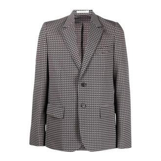 Valentino Geometrisch gemusterter- einreihiger Blazer - - Suits - Herren - Grau - M