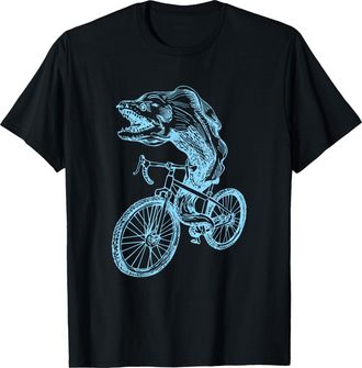 Seembo Moray Aal Radfahren Fahrrad Lustig Fisch Biker Biking Bike T-Shirt