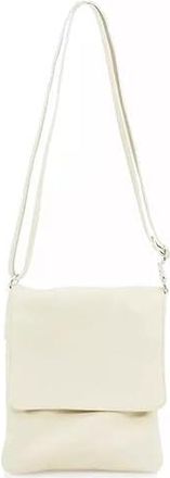 Generic Vera Pelle Sac à bandoulière en cuir véritable pour femme, beige, Medium Clutch