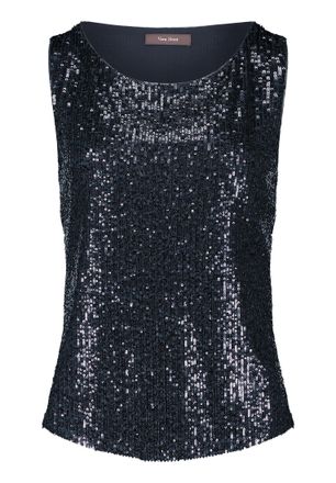 Vera Mont Damen Pailletten-Top ohne Arm 46, Night Sky