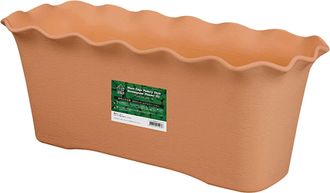 Generic Rechteckiger Blumentopf aus Kunststoff, gewellter, gekräuselter, Blumenschlitz, Hausgarten, praktische Werkzeuge Blumentopf 25 cm Durchmesser (Brown, 