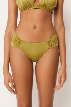 Calzedonia Brazilian-bikinihose Mit Drapierung Shiny Satin Gelb