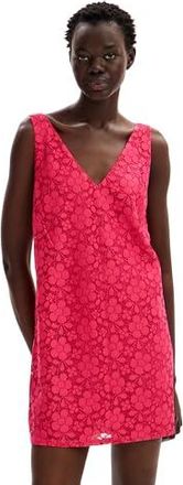 Desigual Gilet en Dentelle Robe, Rouge, Taille L Femme
