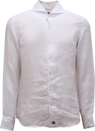 Sonrisa Homme, Chemises, Blanc, Taille: S Ls7169 H1102 01 Silvery Linen Shirt
