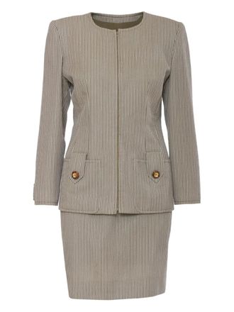 Vintage costume pre-owned à rayures - Gris