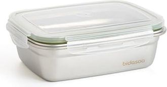 Bidasoa Theo Rectang luftdichter Beh&auml;lter, Edelstahl, 19,5 x 14,5 x 8 cm, 85 cl