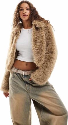 Daisy Street Veste courte en fausse fourrure-Neutre