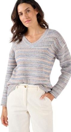 Damart Pull Fil mouliné à Effet de Rayures Femme Bleu Rayé Taille 34/36