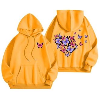 Generic Sweat &agrave; capuche imprim&eacute; tendance pour la Saint-Valentin 2026 (2), jaune, XXL