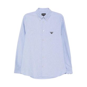 Emporio Armani Baumwollhemd - - Shirts - Herren - Blau - XL