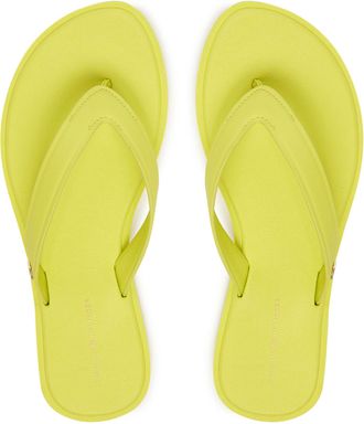 Tommy Hilfiger Zehentrenner Tommy Hilfiger Th Scandi Premium Summer Sandal FW0FW09206 Gelb