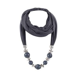 Generic &Eacute;charpe douce en laine chaude pour femme avec pampille Bijoux Foulard en satin, gris, taille unique