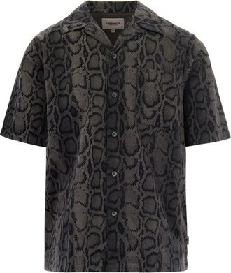 Carhartt Work in Progress Homme, Chemises, Brun, Taille: S S/S Snake Camo Shirt
