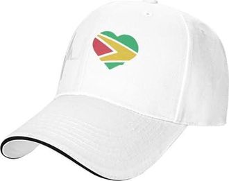 Generic Chapeau De Baseball Drapeau du Battement De Coeur du Guyana Chapeau De Sport D&eacute;contract&eacute;e Anti-Soleil Casquette D&Eacute;t&eacute;, pour Randonn&eacute;e, Plage, Femmes, 5