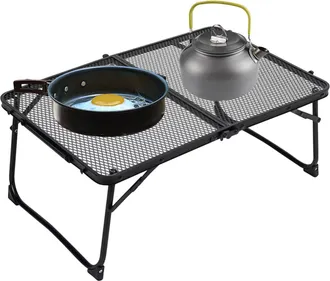 Generico Klapptisch f&uuml;r den Au&szlig;enbereich, Strandtisch mit Netzoberfl&auml;che, Metall-Schreibtisch, 60 x 40 cm, f&uuml;r Haus, Garten, Reisen, Camping, Picknick, Grill