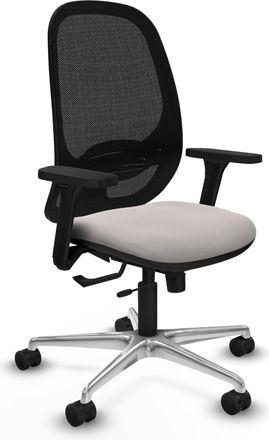 Piqueras y Crespo Wei&szlig;er Arbeitsstuhl mit 3D-Armen, h&ouml;henverstellbare Lendenwirbelst&uuml;tze, ausgestattet mit Syncro/Translack und Schneidschaum, mit Rollen 65 mm, Nylon, 