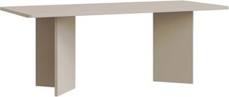 Selsey Selsey QUBEO - Table &agrave; manger 204x90 cm, rectangulaire avec bords arrondis et pi&egrave;tement plein, gris cachemire