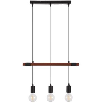 Corep H&auml;ngelampe aus Holz und Metall mit 3 Leuchten