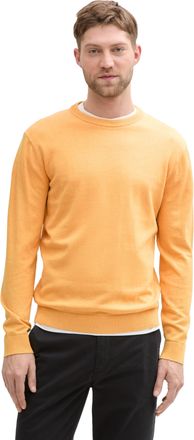 Tom Tailor Herren 1039810 Strickpullover mit Crewneck, 37378-Peachy Orange Melange, XXL