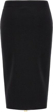 Elisabetta Franchi Gold-Zip Pencil Skirt - Black