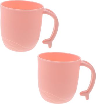 Cabilock 2 Stück Zahnputzbecher mit Delfinflossen Griff Bruchsichere Trinkbecher Leicht Tragbar für Jungen und Mädchen für Reisen Camping und Zahnbürsten aufbe