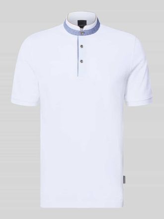 Bugatti Slim Fit Poloshirt mit Stehkragen