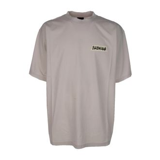 Balenciaga T-Shirt mit Rundhalsausschnitt in mittlerer Passform - - Tops - Herren - Grau - M