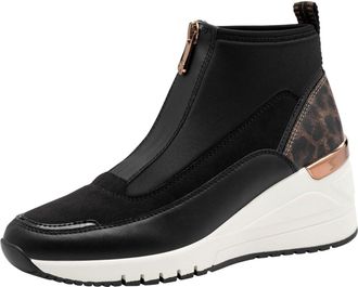 Marco Tozzi Marco Tozzi Damen Sneaker hoch mit Wechselfu&szlig;bett Keilabsatz, Schwarz (Black Comb), 39 EU