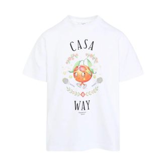 Casablanca Wei&szlig;es Baumwoll-T-Shirt f&uuml;r M&auml;nner - - Tops - Herren - Wei&szlig; - S