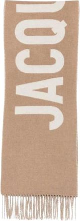Jacquemus unisex, Accessoires, Beige, Taille: ONE Size &Eacute;charpe Logo Intarsia