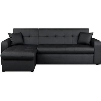 Les Tendances Roman Ecksofa umwandelbar schwarz 235 cm