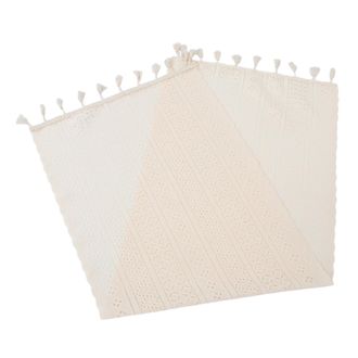 Cabilock Minimalistischer Vintage Tischl&auml;ufer mit Quasten rutschfeste Maschinenwaschbare Couchtischdecke 90 X 35cm Tischl&auml;ufer f&uuml;r Kommode Hochzeit Festliche D