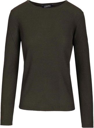 Max Mara Rundhalspullover - Gr&uuml;n