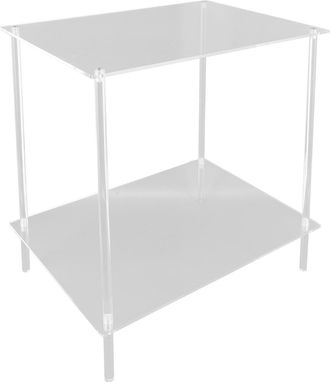 CHICIRIS Beistelltisch aus Acryl, Moderner, Durchsichtiger Beistelltisch f&uuml;r Wohnzimmer und Schlafzimmer mit 2 Ebenen und Quadratischem Bein, Leicht, Robust, 1