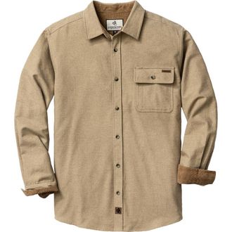 Legendary Whitetails Herren Buck Camp Flanell Langarm Plaid Button Down Freizeithemd Cordbündchen, Sand Heather, Mittel