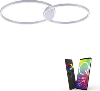 Paul Neuhaus Q-KATE LED Deckenleuchte Ringform mit Lichttemperatursteuerung CCT, Smart Home - Alexa kompatibel (40Watt_2-flammig)