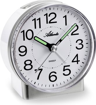 Atlanta Mocassin Quarzwecker ohne Ticken Schleichende Sekunde Analog Licht - 2118/19 Silber