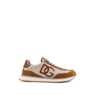 Dolce & Gabbana DG Cushion Canvas Mit Seitenlogo Sneaker - - Shoes - Herren - Braun - 42 EU