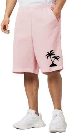 Generic Short Sport Homme Taille élastiquée- Short Running Imprimé Cocotier dété de Jogging Plage Shorts Grande Taille Décontractée Jambes Larges Tendance Amp