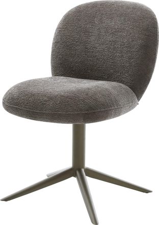 DELIFE Esszimmerstuhl Nube-Flex Fu&szlig;kreuz Effektfinish Titan Boucl&eacute; Soft Schlamm 360&deg; drehbar Wippfunktion Taschenfederkern