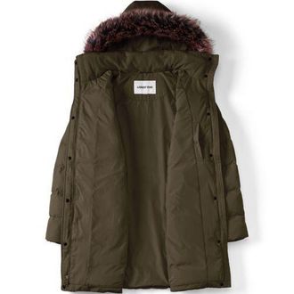 Lands End Daunenmantel mit Kapuze, Damen, Gr&ouml;&szlig;e:56-58 plus, Gr&uuml;n, Polyester, by Lands End