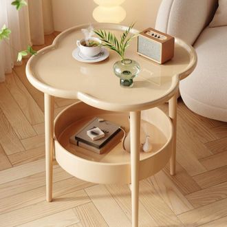 Generic Nachttisch, kleines Lagerregal for neben dem Bett im Schlafzimmer, schwarzer Sofa-Beistelltischschrank for Zuhause(Milky White)