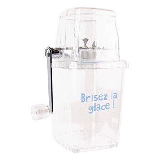 COOK CONCEPT KV7141 Broyeur &agrave; Glace Pil&eacute;e &agrave; Manivelle - Design &Eacute;l&eacute;gant en Inox - Taille H23,5 x L11 x P15,3 cm - Transparent - Pratique pour Soir&eacute;es entre Amis