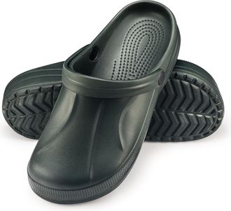Estro & Luminara Gartenschuhe Herren Clogs Gummi - Gartenclogs Herren M&auml;nner Gartenschuhe Hausschuhe Gummi Leicht Gummischuhe F&uuml;r M&auml;nner F06 (42, Dunkelgr&uuml;n)