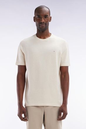 Eden Park T-shirt En Coton Et Lin &Eacute;cru Coupe Droite