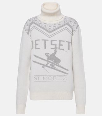 Jet Set Pull intarsia en laine à col roulé