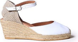 Toni Pons Espadrille compensée en Cuir pour Femme - Costa-5 - Blanc, 36 EU
