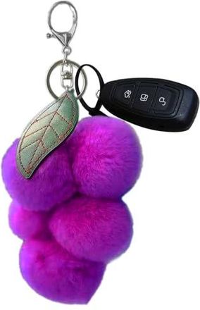 Generico Porte-cl&eacute;s en forme de fruit, porte-cl&eacute;s en forme de raisin - Pendentif en peluche de raisin | Porte-cl&eacute;s de sac &agrave; main tendance pour porte-monnaie t&eacute;
