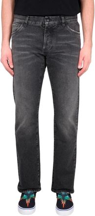 Marcelo Burlon Cross-Logo Cotton Jeans - Black